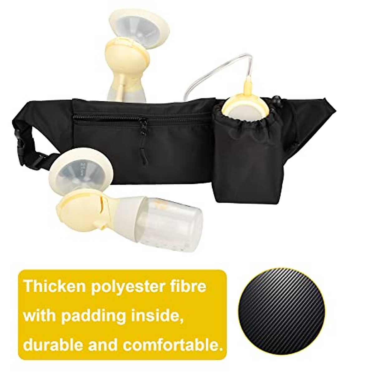 iGuerburn Breast Pump Fanny Pouch for Medela Freestyle Flex Parts and Elvie Stride, Medela Freestyle Accessories Fanny Bag, Hands Free Fanny Pack Waist Pack with Adjustable Belt, Fits for Working Moms