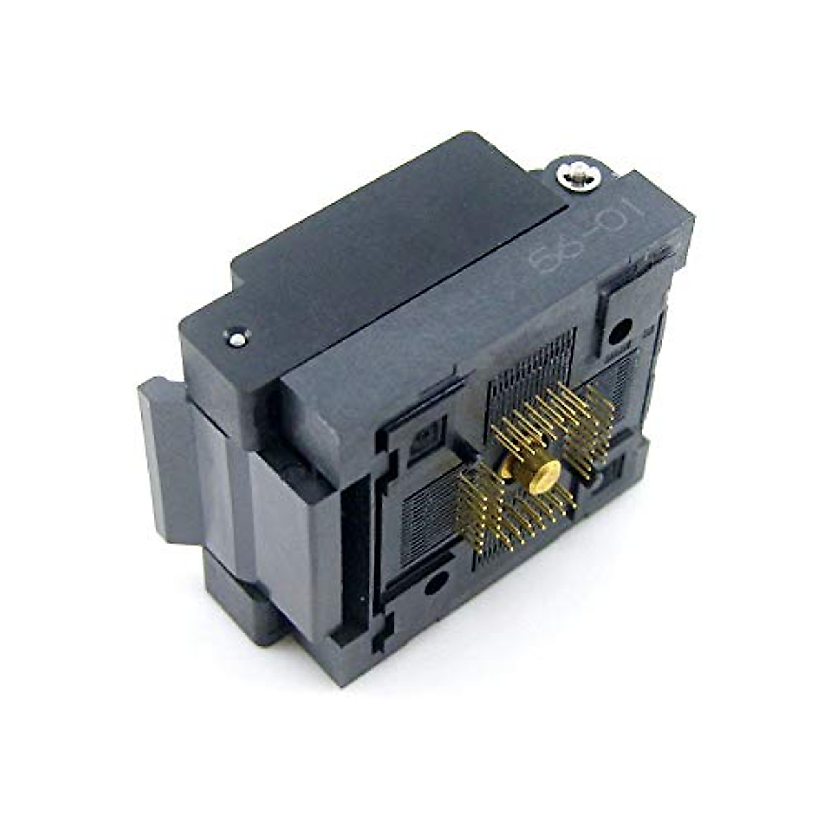 QFN56 Clamshell Programming Adapter Socket/Burning Socket/IC Test Socket QFN-56BT-0.5-01, 56-Pin, 0.5mm Pitch, IC Test Burn-in Socket, Applied to QFN56, MLP56, MLF56 Packages.