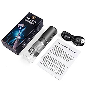 Cainda 4K WiFi Digital Microscope Camera for iPhone Android Phone and Windows Mac PC, 3840x2160P Portable Wireless Handheld Microscope for Adults and Kids