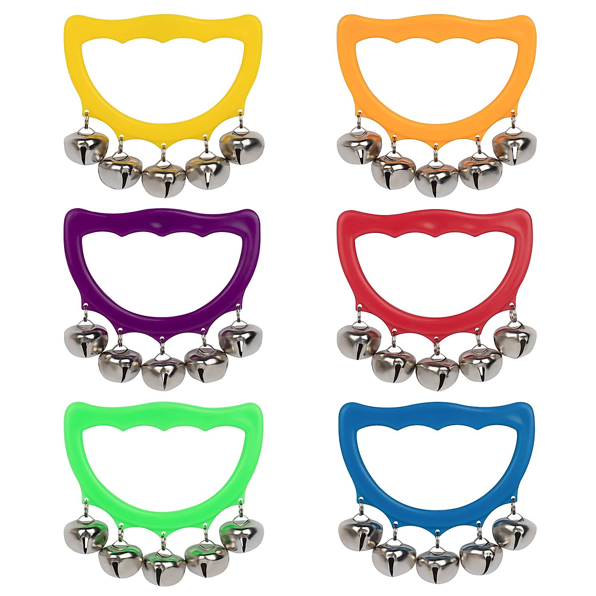 MUSCELL Jingle Bells, 24 Pcs Christmas Hand Bells Jingle Bells, Brightly Colored Musical Instruments Jingle Bells Gift for Children Party, Classroom and Show, for 3+Years Old