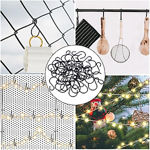 Aiyorse 60 Pack Small S Hooks, 1.5 Inch S-Hooks Ornament Storage Hooks for Hanging Jewelry Black S Shaped Hooks, Hanging Hooks for Spoons Pans Pots Utensils Kitchenware Potted