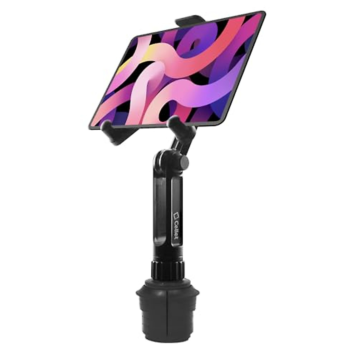 Cellet Universal 360 Adjustable Cup Holder Tablet Automobile Mount Cradle Compatible to Apple IPad Pro 12.9 IPad 9.7-inch Air 2019 IPad Mini 4 Samsung Galaxy Tab S4 S5e Surface Go Pro 6(PHC670M) 13in
