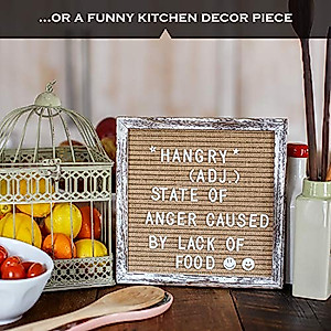 Burlap Letter Board Farmhouse Decor 10x10 Inch - Interchangeable Letter Board Classroom Decor, Farmhouse Office Decor, Farmhouse Letterboard Custom Signs Home Decor Pregnancy Announcement, Farm Décor