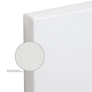 Creative Mark The Edge All Media Cotton Deluxe Stretched Canvas - 12x12" - 3 Pack of 1-1/2'' Deep Triple Acrylic Primed Canvas for Painting