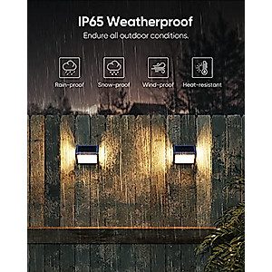 JACKYLED Solar Outdoor Deck Step Lights 8-Pack, 3-Side 270°Lighting 7 LED, Upgraded Solar Stair Lights IP65 Waterproof Solar Fence Lighting for Post, Dock, Patio, Backyard, Garden (Warm Yellow)