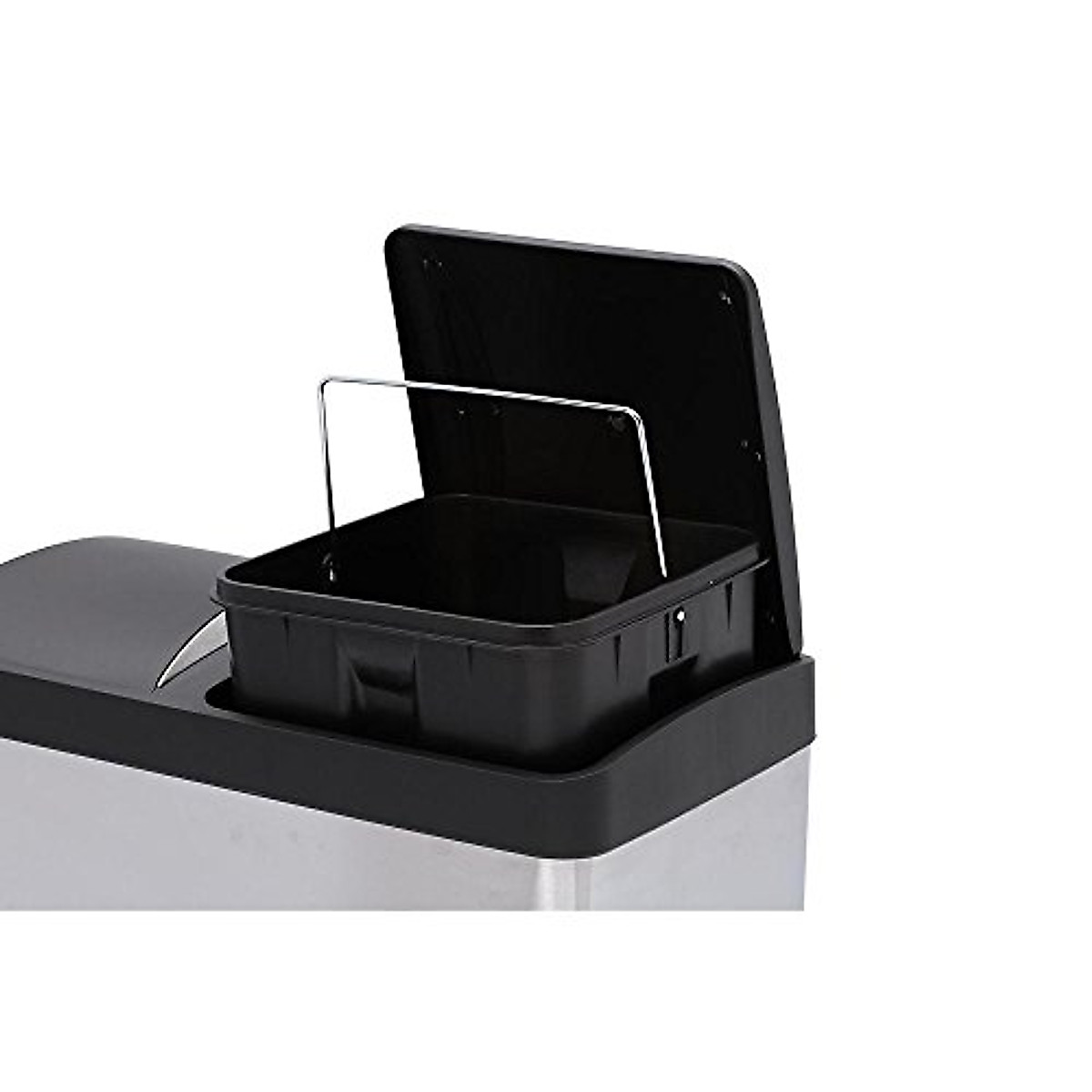 Step N' Sort The 16 Gal. 2-Compartment Stainless Steel Trash and Recycling Bin