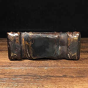 11" Tibetan Temple Collection Old Bronze Cinnabar mud Gold Home and Everything Gather Fortune Screen Ornament Exorcism Town House