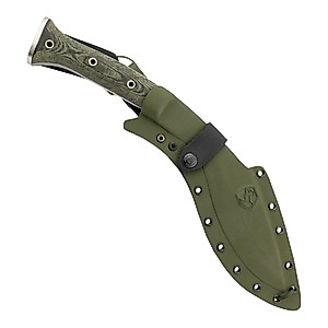 Condor Tool & Knife K-tact Kukri Knife | Gardening Machete | High Carbon Steel | Micarta Handle | Kydex with Leather Belt Loop Sheath | Gurkha Knife | Convex Grind | 6mm Thick | 14.5in Blade | 32.4oz