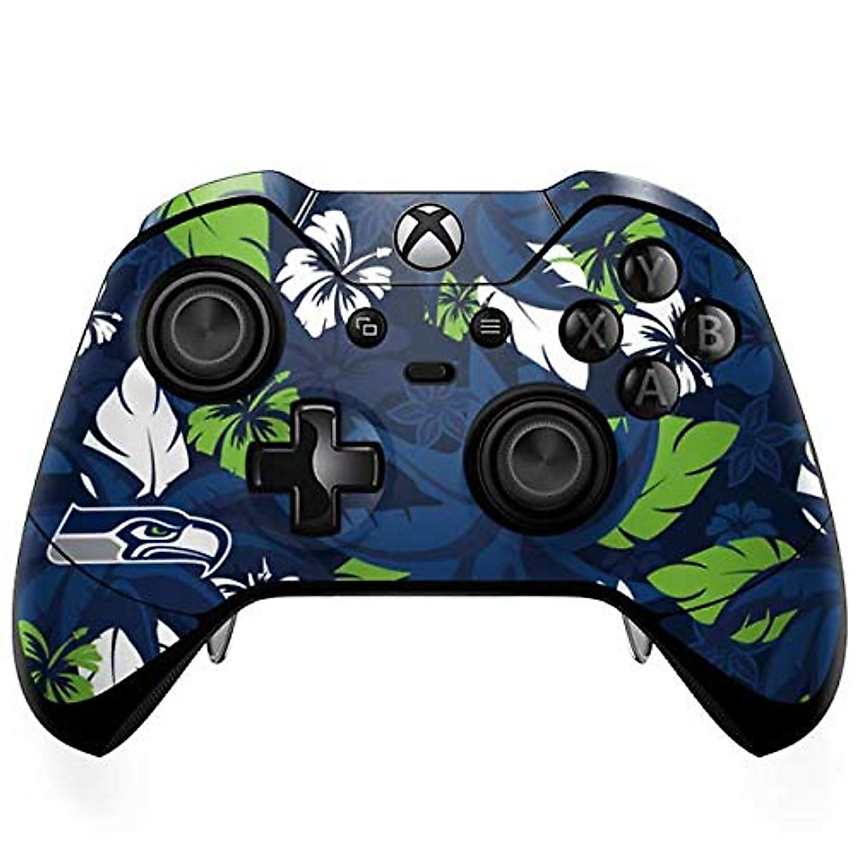 Skinit Decal Gaming Skin compatible with Xbox One Elite Controller - Officially Licensed NFL Seattle Seahawks Tropical Print Design
