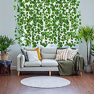 GTIDEA Fake Vines 24 Strands 168 Feet Artificial Ivy Garland Fake Ivy Leaves Hanging Plants Backdrop for Home Bedroom Jungle Theme Party Garden Outdoor Wedding Wall Room Decor