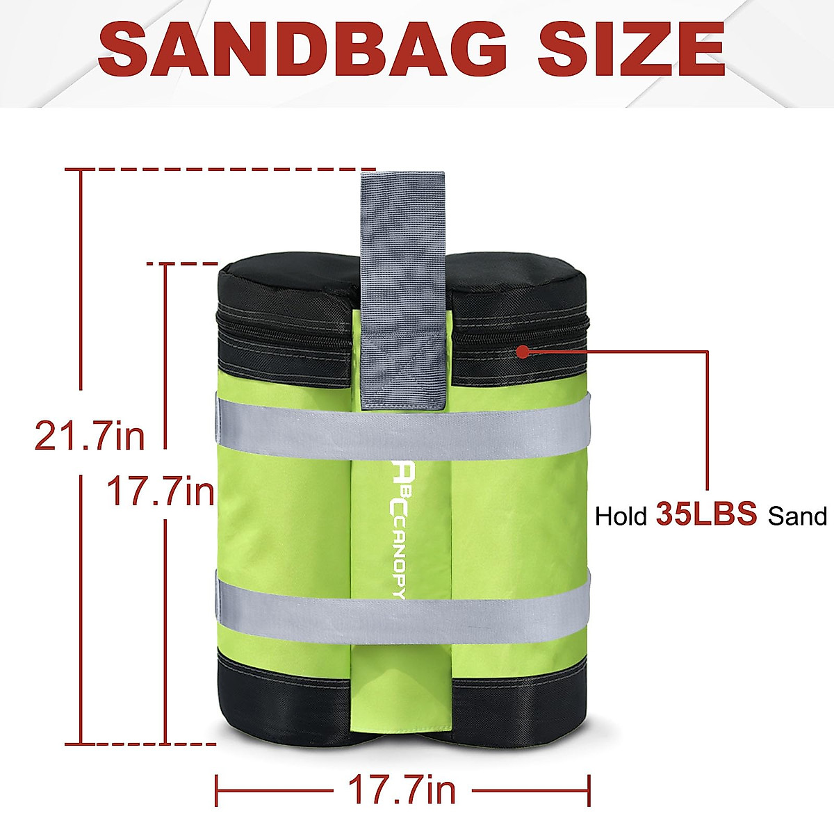 ABCCANOPY Canopy Sandbags for Instant Shelters, 140lb(Green)