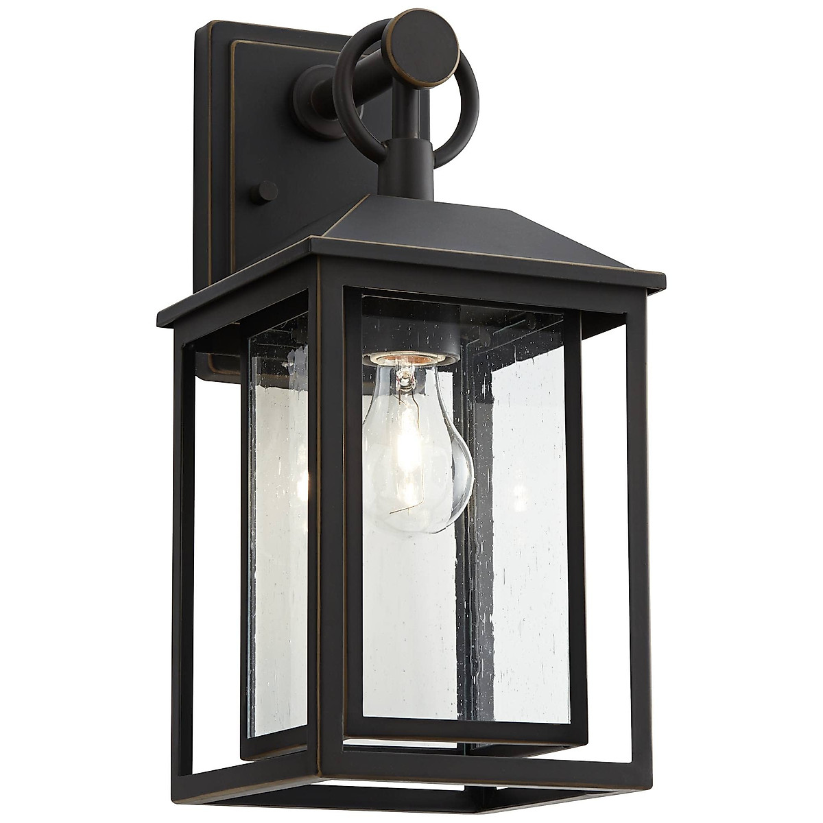 John Timberland Califa Mission Modern Outdoor Wall Light Fixture Brown Bronze Metal 15 1/4" Textured Clear Glass for Exterior House Porch Patio Outside Deck Garage Yard Front Door Garden Home