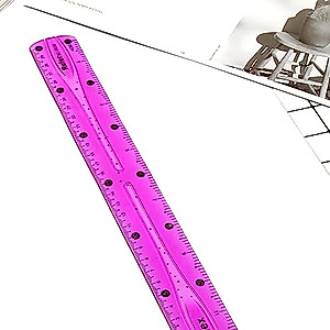 BELOWSYALER Flexible Ruler,2Pcs Color Flexible Rulers Soft Bendable Plastic Rulers Duals Scale Bendable Flexible Rubber Rulers Clear Straight Ruler