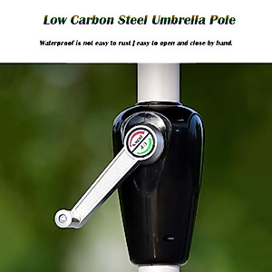 Garden Parasols with Solar LED Lights, 8 Steel Ribs, Tilt Mechanism, Base not Included, for Balcony Terrace Garden Outdoor