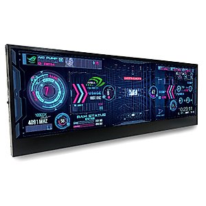 Vastarry 14 inch Monitor, Suitable for AIDA64 Hardware Monitor Panel Monitor, Dynamic Computer case Light Board, Computer Hardware Health Monitor Panel, DIY Music Spectrum. (Black)