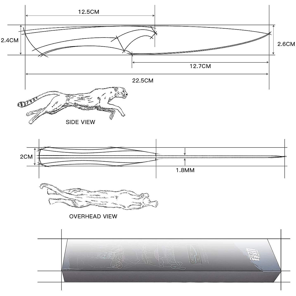 FINDKING 5 Inch Kitchen Utility Knife, Damascus Steel Paring Knife, Sharp Small Fruit Knife for Home Kitchen (Cheetah Series, w/Ebony Wood Handle)