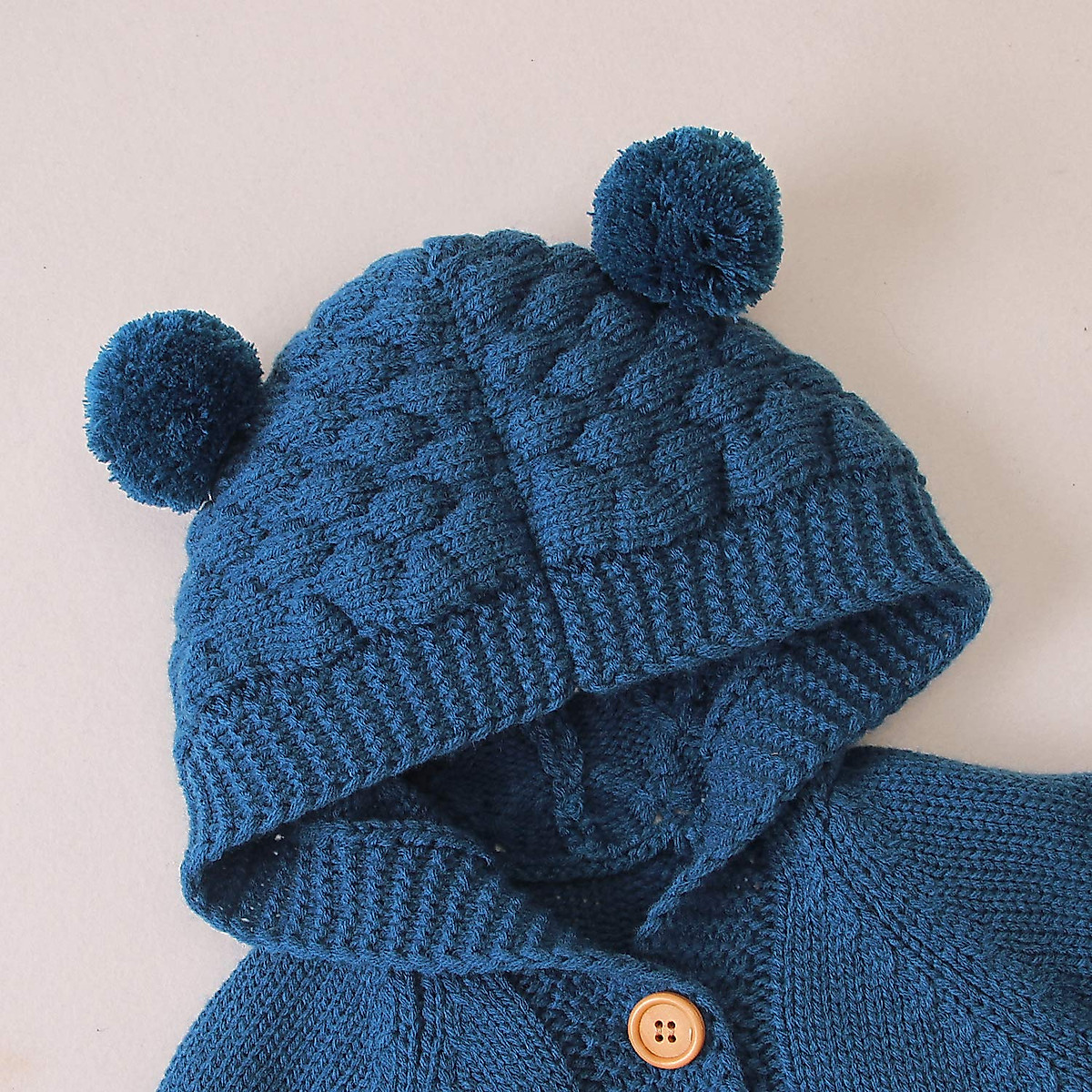 DovFanny Newborn Baby Knitted Sweater Romper Jumpsuit Girls Boys Baby Clothes Unisex Long Sleeve Bodysuit Snowsuit（Blue,3-6M）