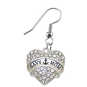 Navy Mom, Necklace, Earring, and Bracelet Set, Hypoallergenic, Safe-Nickel, Lead, and Cadmium Free.