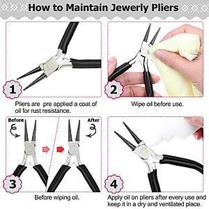 Jewelry Pliers, Cridoz Beading Pliers Set with Needle Nose Pliers, Round Nose Pliers and Wire Cutter for Jewelry Making Beading Repair Supplies and Crafting (set of 3)