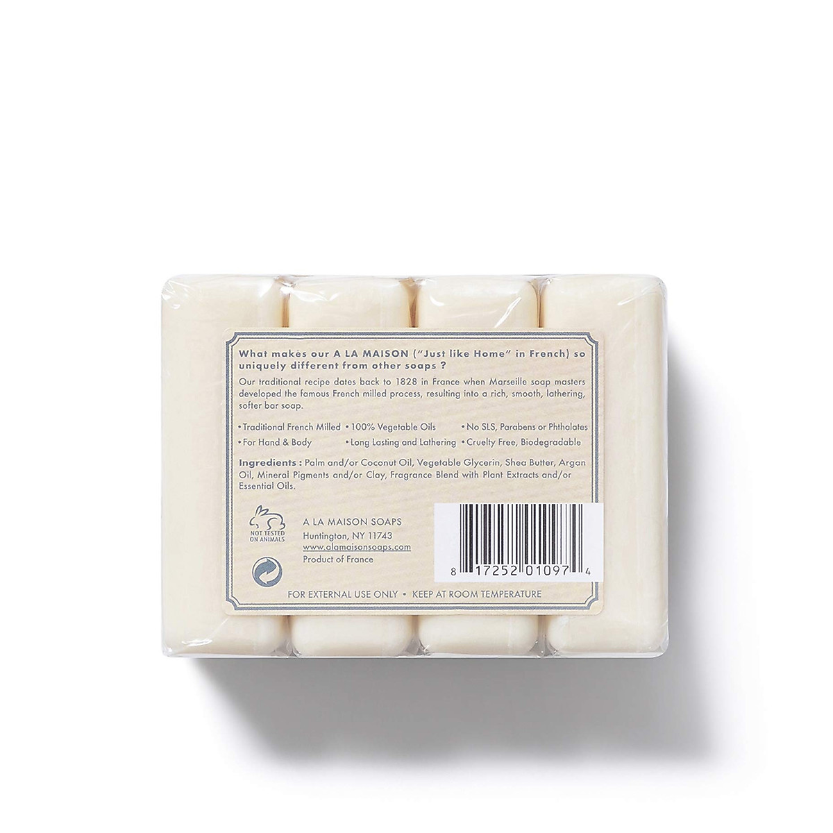 A LA MAISON Fresh Sea Salt Bar Soap - Uses: Hand and Body, Triple Milled, Essential Oils, Biodegradable, Plant Based, Vegan, Cruelty-Free, Alcohol & Paraben Free (12 Bars of Soap, 3.5 oz)