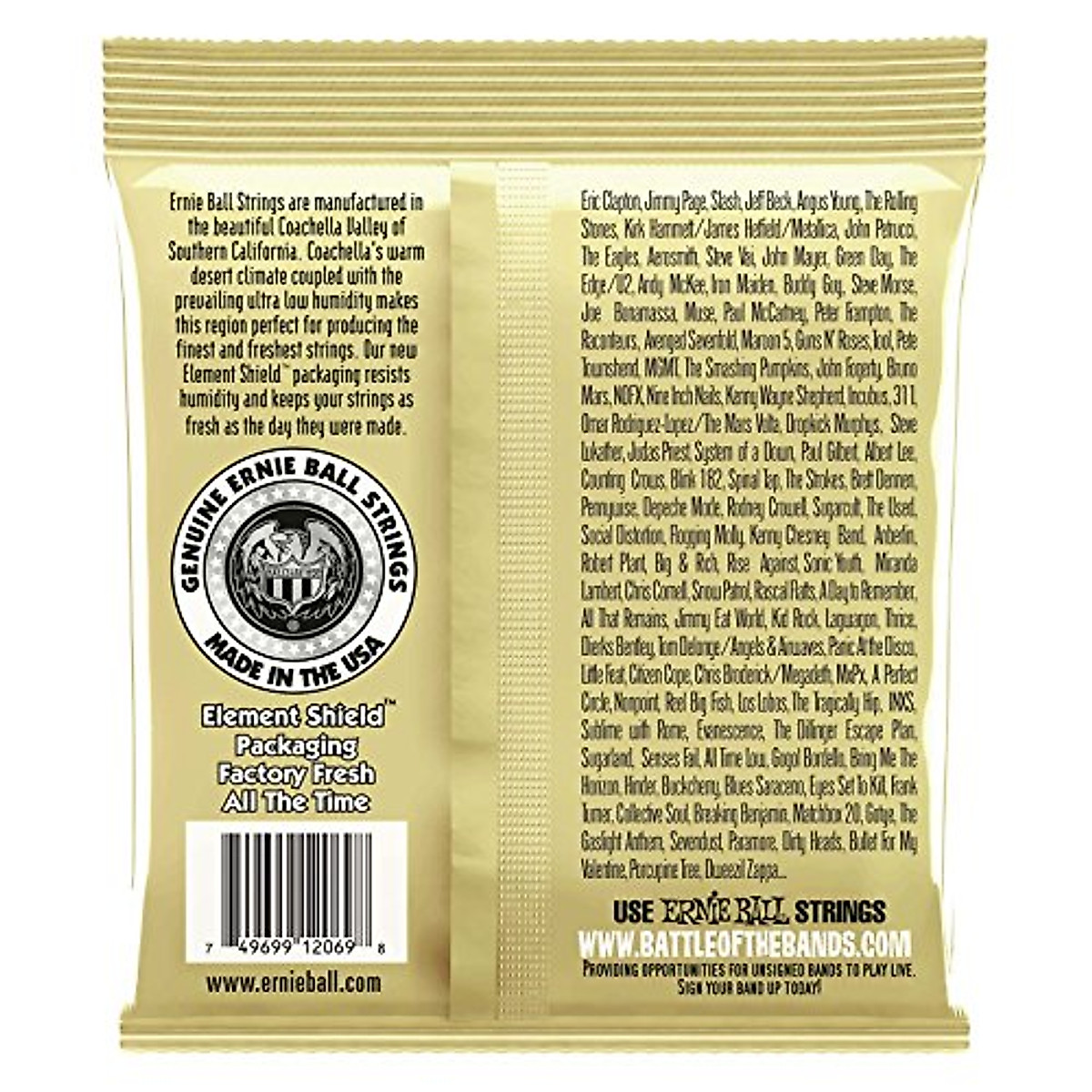 Ernie Ball Folk Nylon Clear & Gold Ball-End 80/20 Bronze Acoustic Guitar Strings, 28-42 Gauge (P02069)
