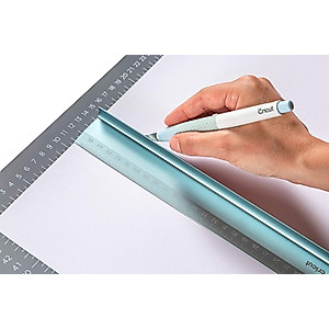 Cricut Metal Ruler - Safety Cutting Ruler for Use with Rotary Cutters, Cricut TrueControl Knife, Xacto Knife - Great For Quilting, Scrapbooking, Crafting and Paper Cutting - 18", [Blue]
