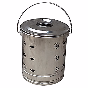 Levemolo Money Leaf Leaves Galvanized Garden Burning Pit Basin Can Pot Backyard Steel for Bin Auspiciousness Wood Burn Composter Stainless Sacrifices Debris Cage Barrel Bonfire Fire Trash