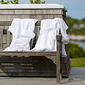 Fishers Finery Women's Short Cotton Terry Bathrobe - NEW & IMPROVED FABRIC (White, M)