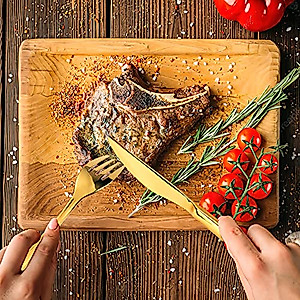 Gold Silverware Set，24-Piece Stainless Steel Flatware Service for 6, Mirror Finish Cutlery Set with Gift Box