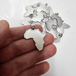 LA BLINGZ Sterling Silver Africa Map Pendant