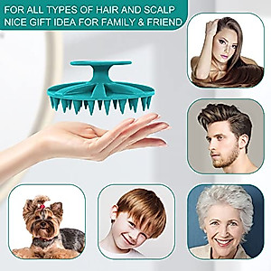 BEAUTAIL Hair Scalp Massager Shampoo Brush, Soft Silicone Head Care Scrubber and Exfoliator for Dandruff Removal and Hair Growth, Shower Washing Hair Scrub Brush Tool for Women Men Pet, 1 Pack, Blue