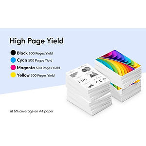 LC401 High Yield Ink Cartridge Replacement for Brother LC401XL Ink Work with MFC-J1170DW J1010DW J1012DW Printer (1 Black, 1 Cyan, 1 Magenta, 1 Yellow, 4 Pack)