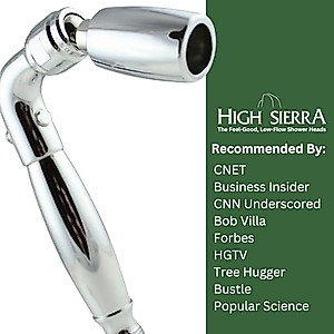 High Sierra Showerheads® - Solid Metal Handheld Shower Head with Pressure and Flow Control Valve - Low-Flow 1.8 GPM - Chrome
