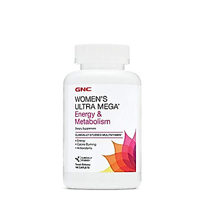 GNC Womens Ultra Mega Energy and Metabolism Multivitamin for Women, 180 Count, for Increased Energy, Metablism, and Calorie Burning