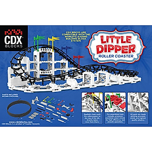 CDX Blocks: Little Dipper - 324 Pcs, Building Brick Set, Gravity Powered Roller Coaster Model, Promotes STEM Learning