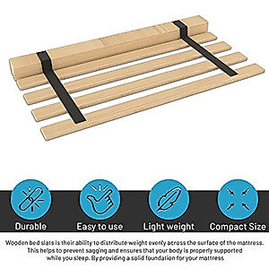 Continental Mattress, 0.68-Inch Horizontal Mattress Support Wooden Bunkie Board/Bed Slats, Twin, Beige