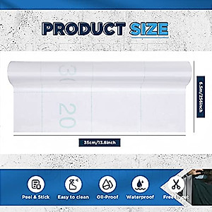Geyee 13.8 x 256 Inch Clear Wall Protector Contact Paper Removable Adhesive Oil Proof Waterproof Sticker Transparent Plastic Heat Resistant Anti Scratch Wallpaper for Home Kitchen Bathroom