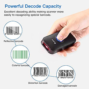 Eyoyo Mini 1D Bluetooth Barcode Scanner, 3-in-1 Bluetooth & USB Wired & 2.4G Wireless Barcode Reader Portable Bar Code Scanning Work with Windows, Android, iOS, Tablets or Computers