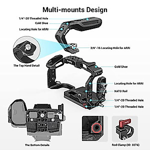 SmallRig R5C Camera Cage Handheld Kit for Canon R5 C with Top Handle, Full Cage, Cable Clamp for HDMI&USB-C -3891
