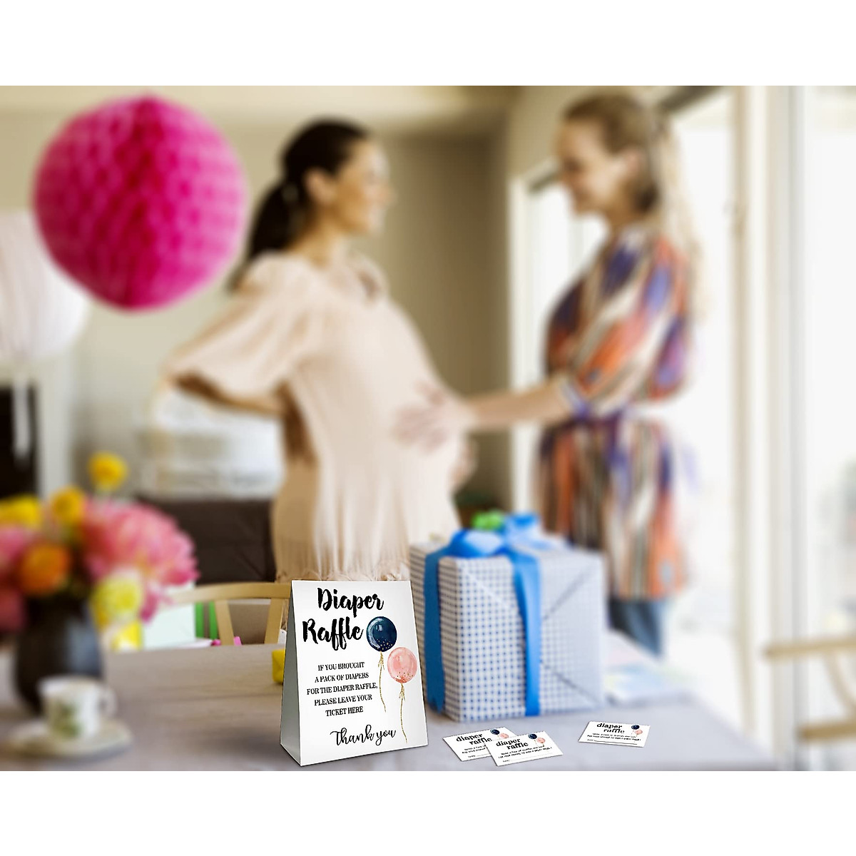 Yuansail Diaper Raffle Tickets For Baby Shower, Honeycomb Bumble Bee Themed Cards, Party Favors For Baby Showers Game Cards, 1 Sign & 50 Cards Per Pack – (013-niaobu)