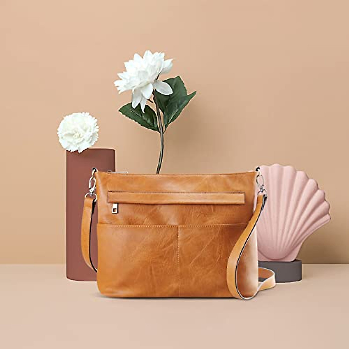 KITATU Crossbody Purse Hobo Handbags for Women Designer Vegan Leather Shoulder Zipper Bag with 2 Adjustable Straps