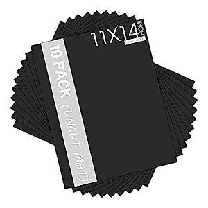Mat Board Center, 10-Pack Backing Boards - Full Sheet - for Art, Prints, Photos, Prints and More (Black, 11x14)