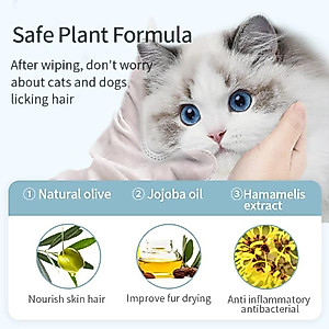 fatdaa Pet Grooming Glove Wipes for Dogs and Cats 6 pcs, Dog Wipes, Cat Wipes, Pet Wipes No Rinse Disposable Cleaning Massage Gloves, Pet Grooming Pet Washing,Made from Cotton，Easy Bath(6PCS)