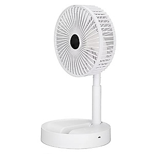 Heayzoki Portable Folding Fan 3 Speed Adjustable Foldable Desk Fan with Rechargeable Battery Oscillating Fan for Home Kitchen Outdoor Camping