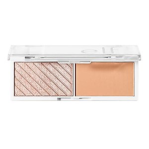 e.l.f. Cosmetics Bite-Size Face Duo, Highlighter, Bronzer & Blush Palette, Highly Pigmented, Cantaloupe, 0.049 Oz (1.4g), 0.049 ounces