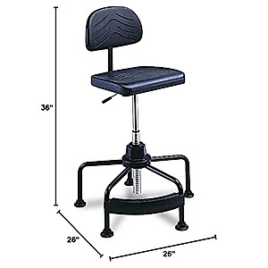 Safco Master High-Back Economy Industrial Workbench Swivel Task Chair, Black (5117)