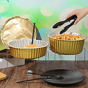 Tioncy 33 Pcs Large Disposable Chafing Dish Buffet Set Food Warmers Catering Supplies for Parties Including Chafing Wire Rack Stand Kit, Aluminum Water Pans, Food Pans, Serving Utensils