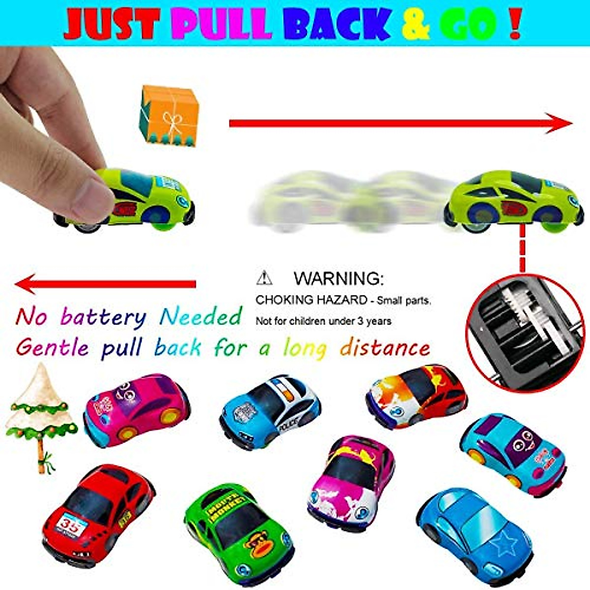 Pull Back Vehicles,30 Pack Friction Powered Pull Back Car Toys, Vehicles and Racing cars Mini Car Toy For Kids Toddlers Boys,Pull Back and Go Car Toy..