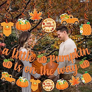 A little Pumpkin Is On The Way Banner Little Pumpkin Baby Shower Decorations Little Pumpkin Banner Orange Pumpkin Boy Girl Baby Shower Decorations Baby Shower Banner Pumpkin Decorations for Fall Baby