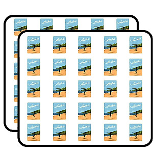 Vintage Art Aloha Surfer Girl (surf Hawaii Hawaiian Visit) Sticker for Scrapbooking, Calendars, Arts, Kids DIY Crafts, Album, Bullet Journals